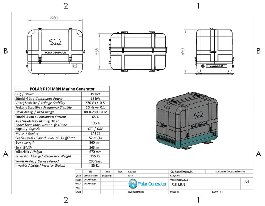 Polar P19i MRN Inverter Series Generators - Titan Marine Air